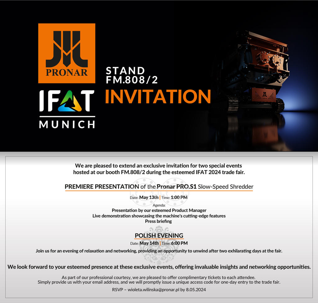 Pronar to Unveil 6 World Premieres in Recycling Machinery at IFAT 2024 ...